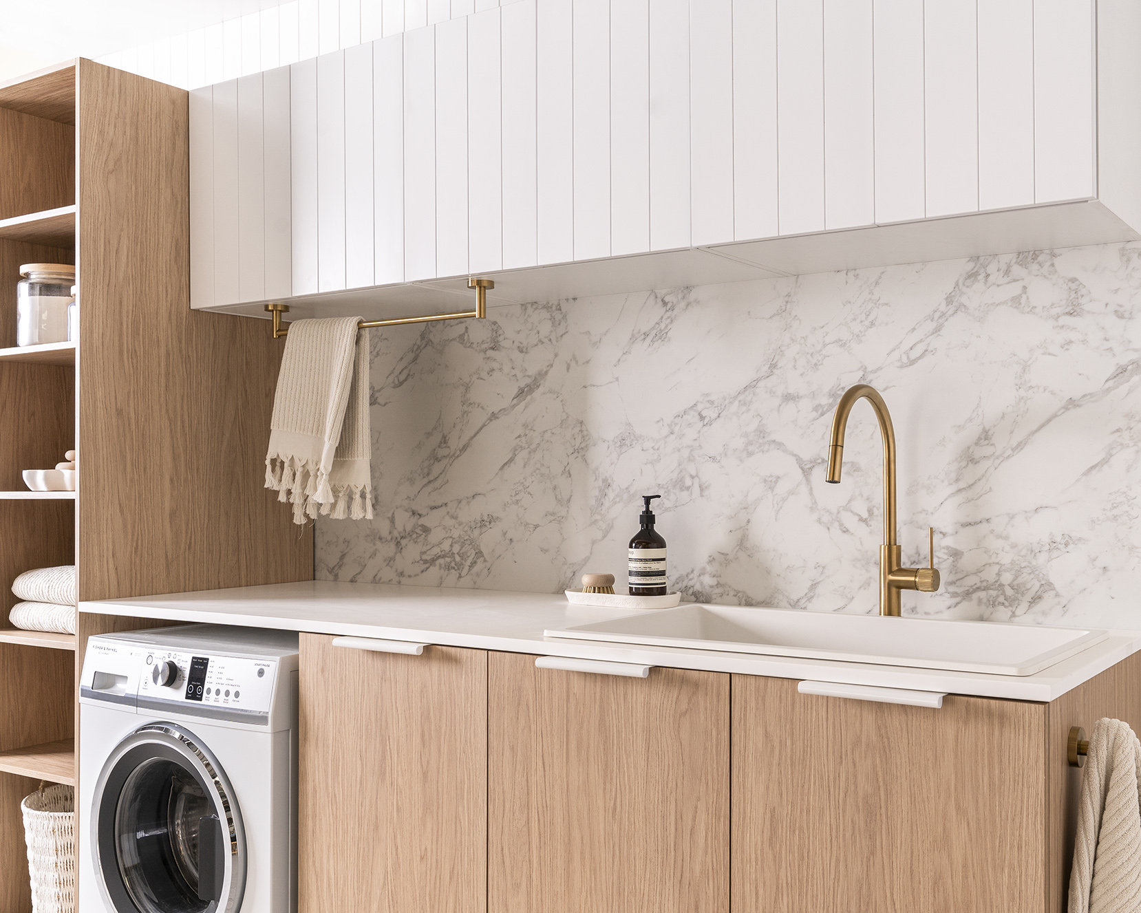 Laundry overhead cupboards store